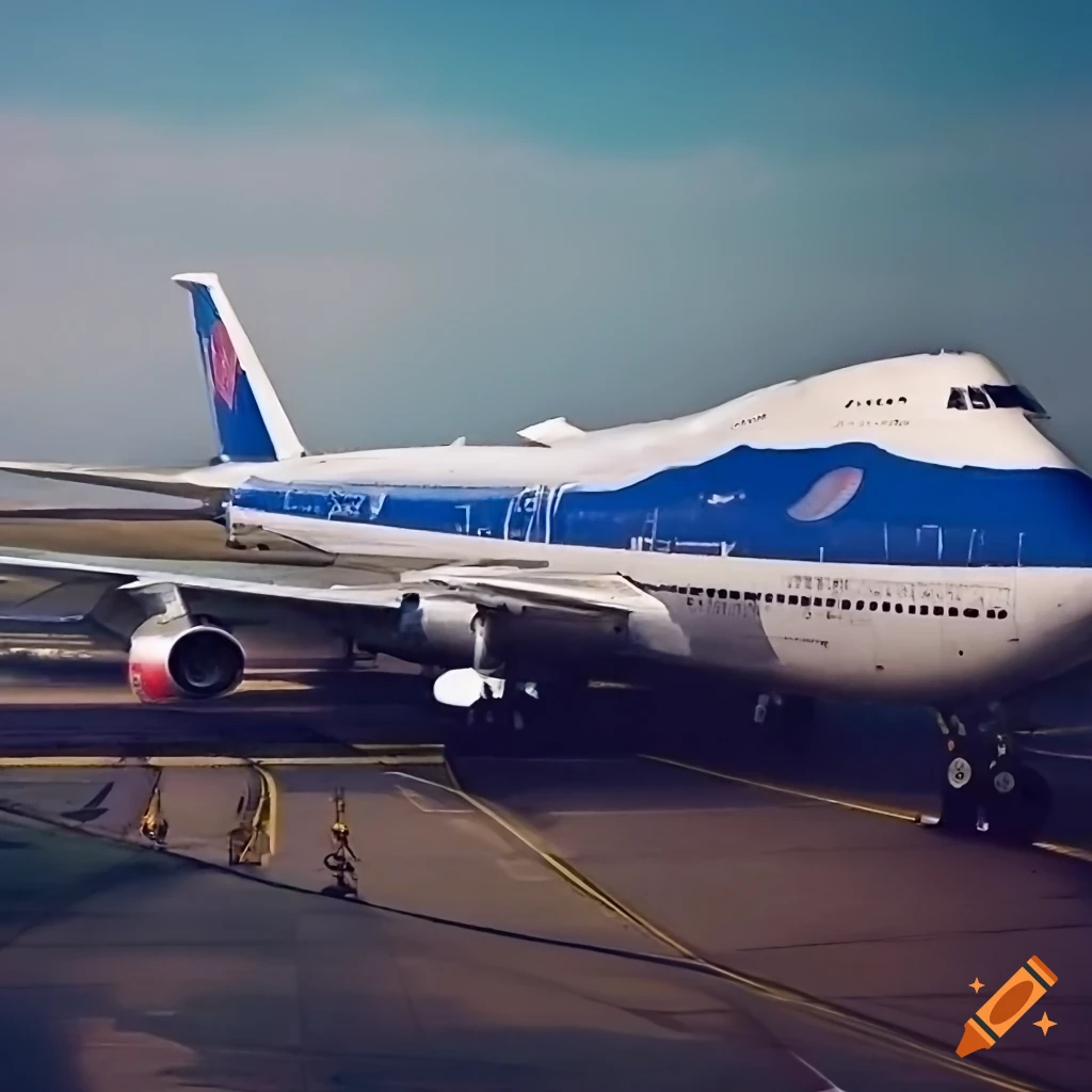 Boeing 747-100 in Air Zen livery at Paris CDG airport on Craiyon