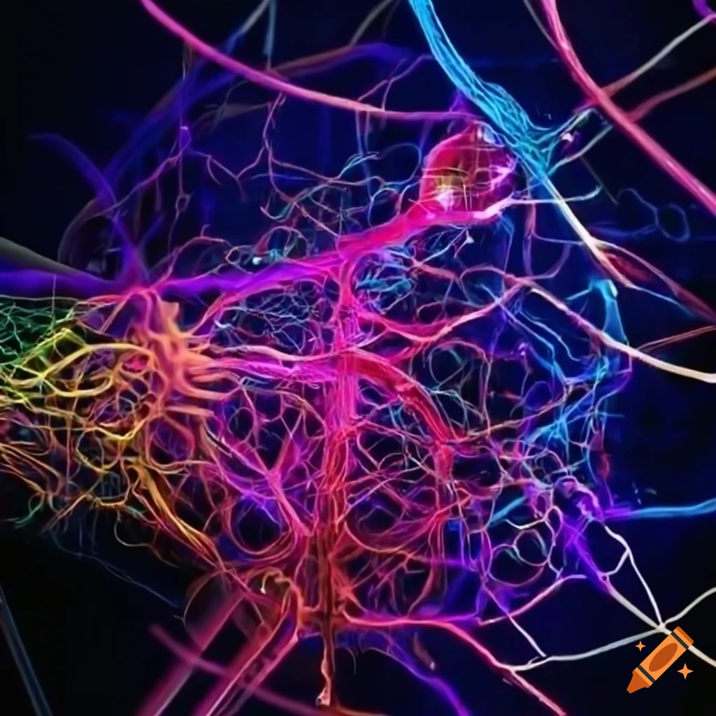 Electric neural network of brain cells on Craiyon