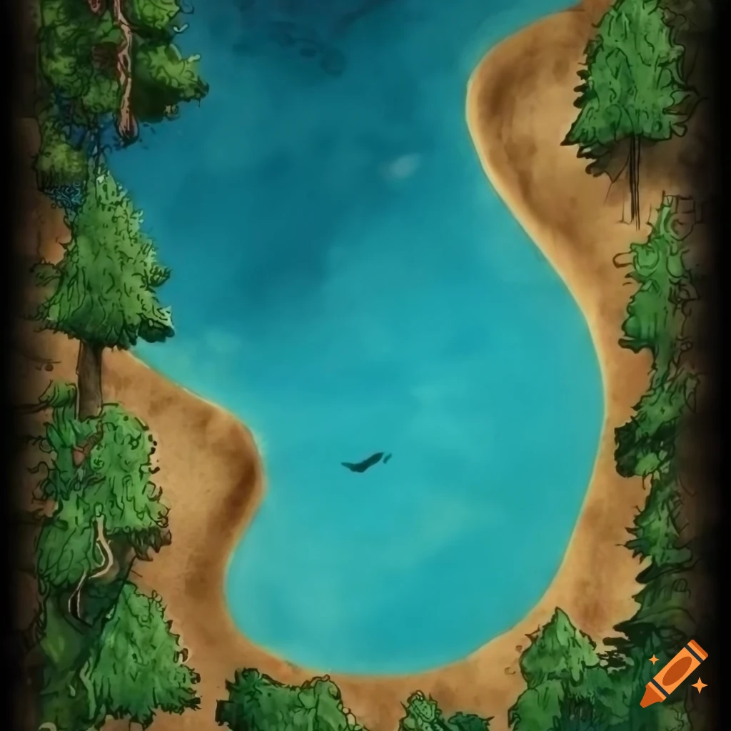 Colorful fantasy game map on a paper scroll with forests, roads, and ...