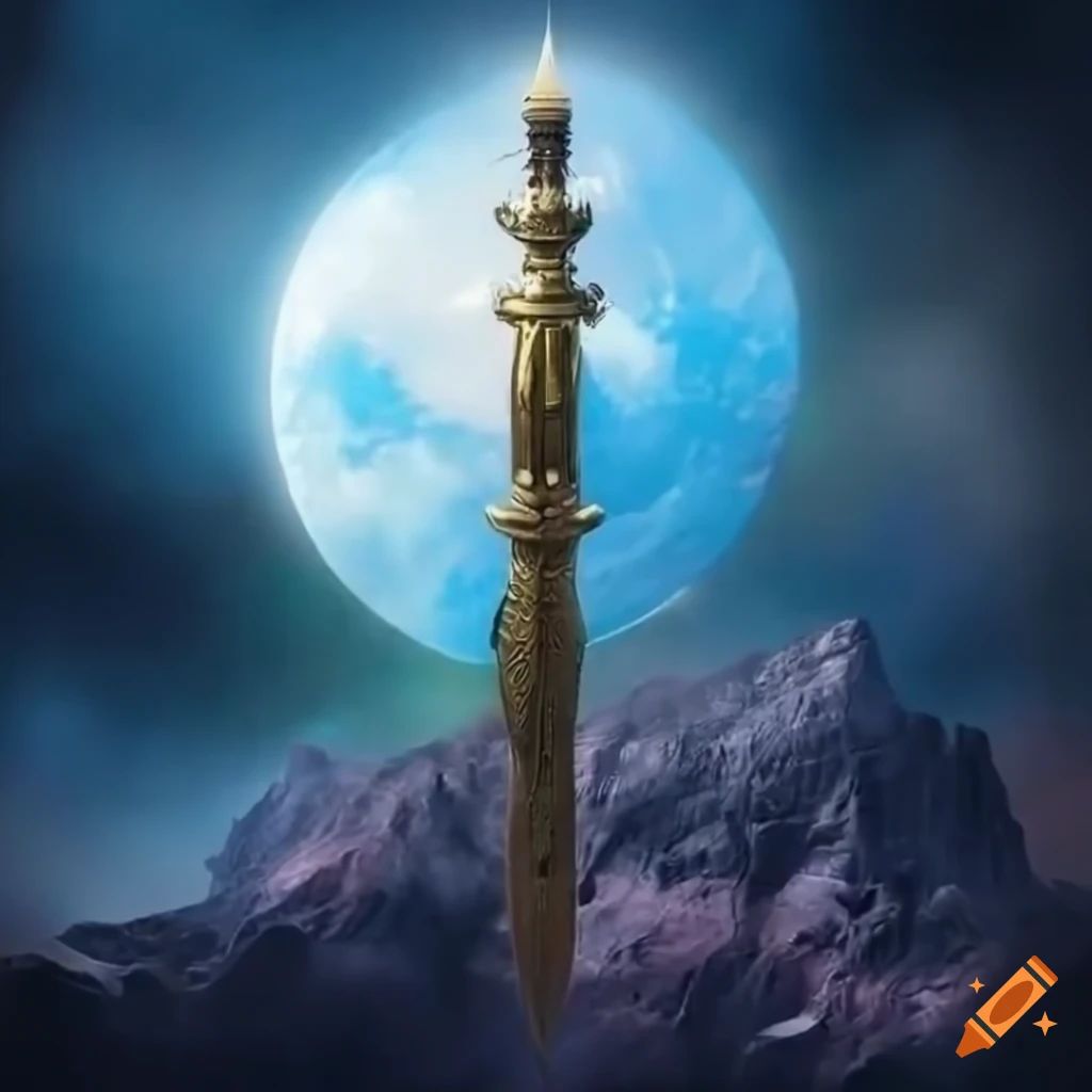 Giant floating bronze gu jian with a sharp-edged blade and spacious ...