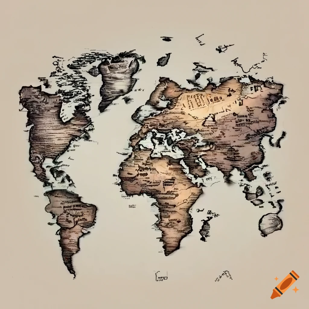 World map on Craiyon