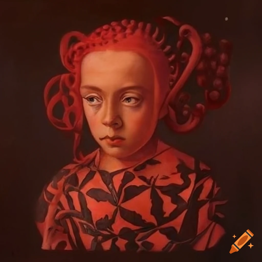 Curly red lightning in a unique artistic style on Craiyon