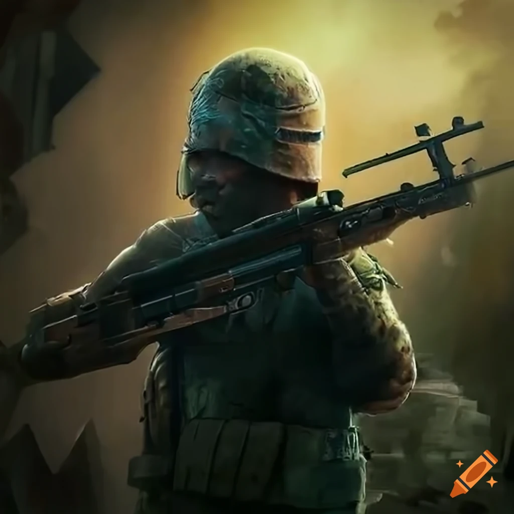 Hyper realistic artwork of a fantastical gunfight inspired by ...