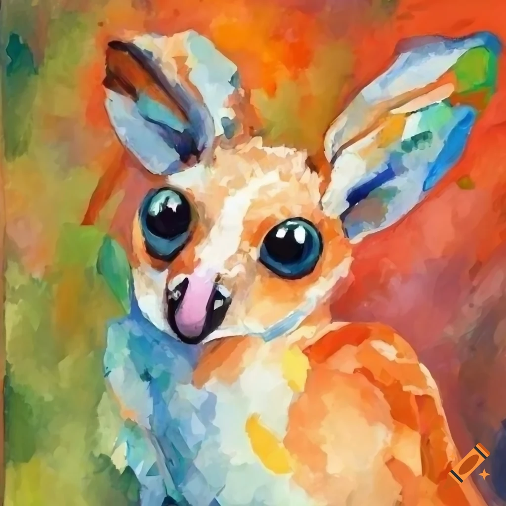 Small animal with pink snub nose in a bright forest, inspired by ...