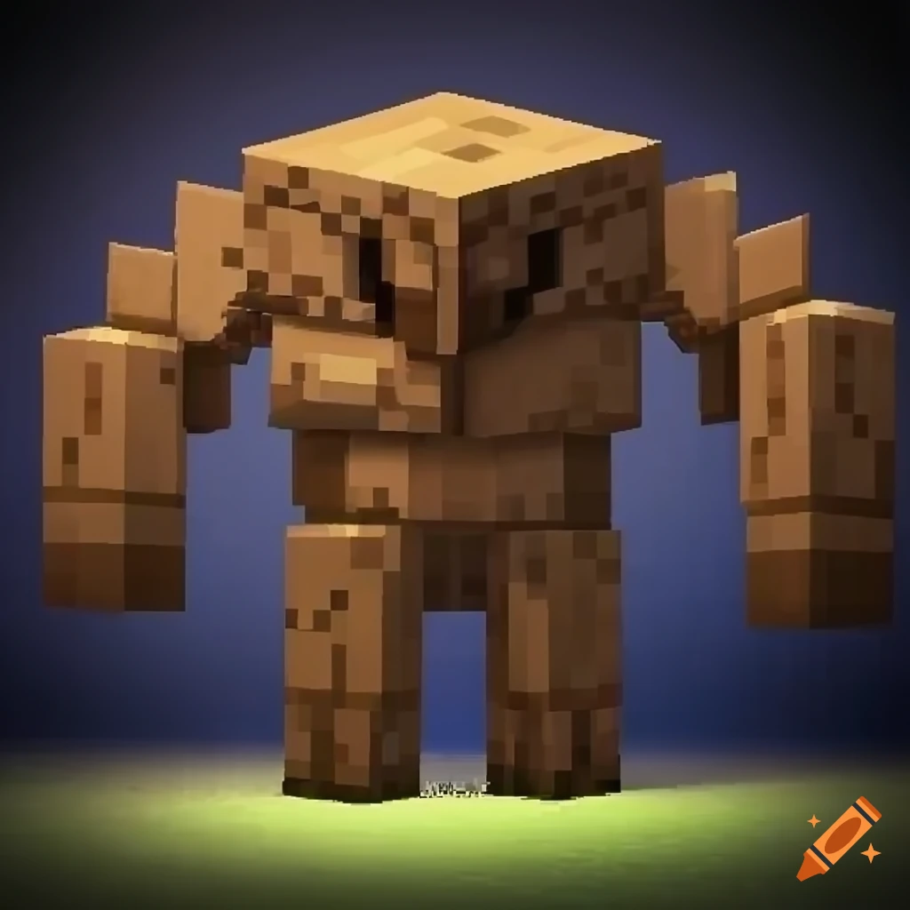 Minecraft earth golem design with earth, vines, and stones textures on ...