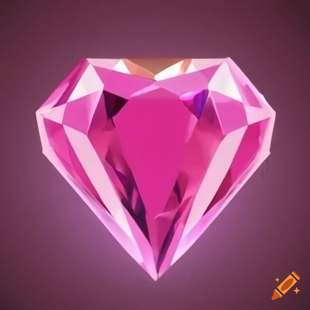 Shiny 3d pink diamond in anime style from the 2000s on Craiyon