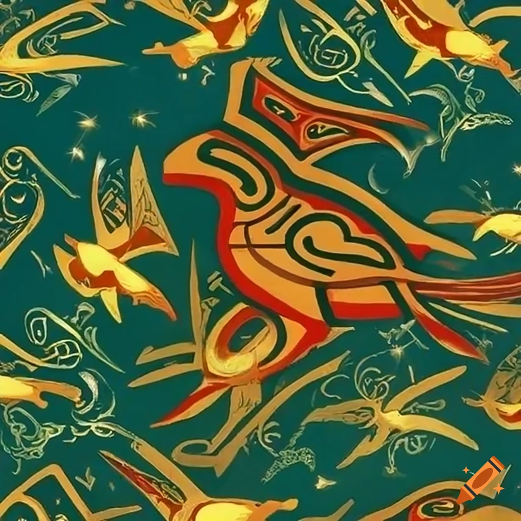 Celtic and native Salish designs featuring Seahawks, ravens, fish, and ...