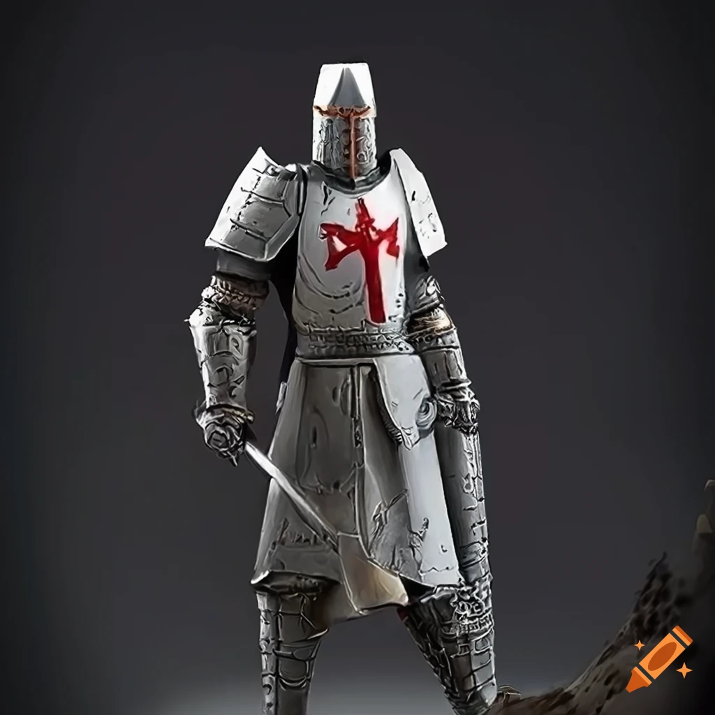 Toy knight templar figurine on Craiyon