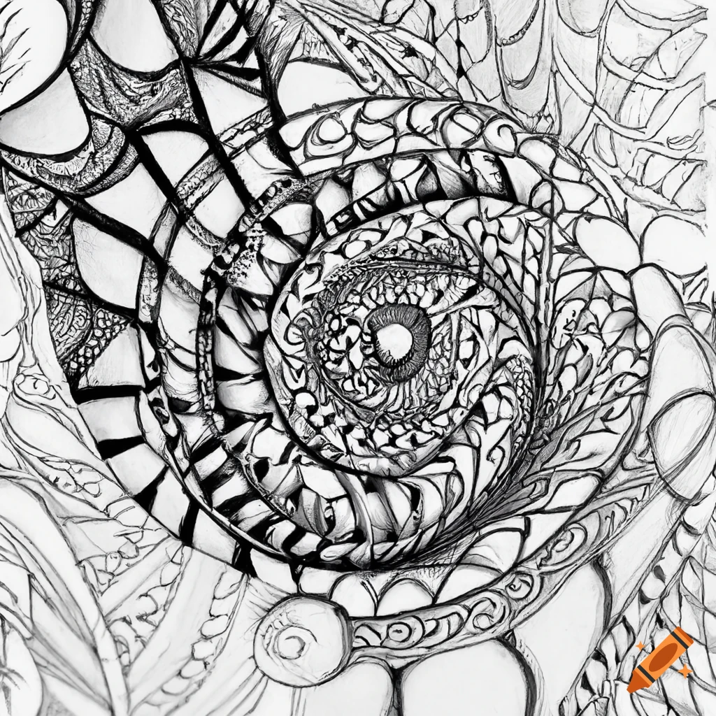 Zentangle art representing finding peace in the busyness of life on Craiyon