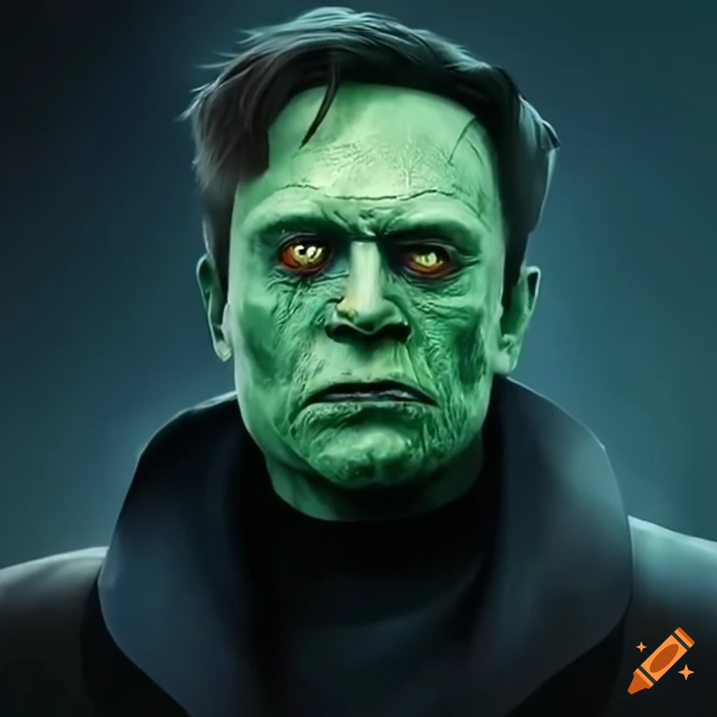 Portrait of Elon Musk as a reimagined Frankenstein monster on Craiyon