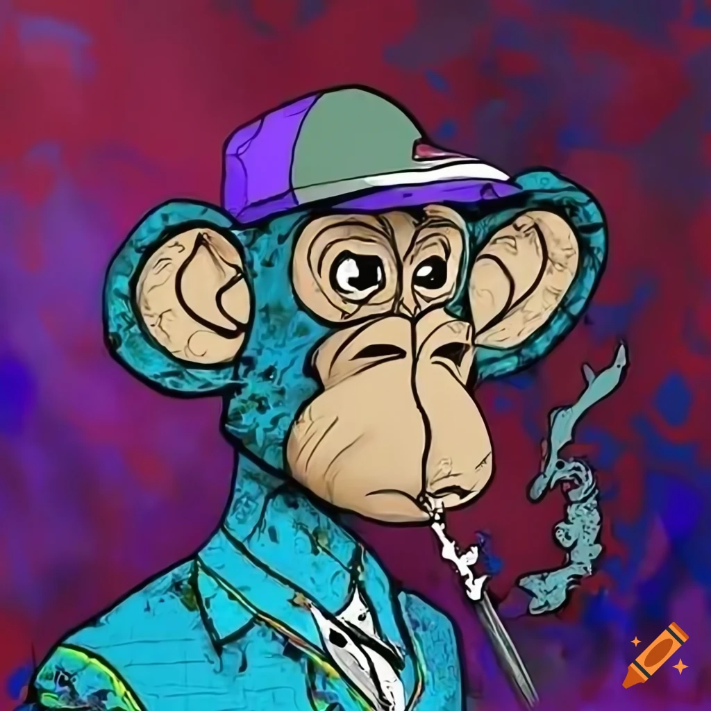 Vibrant abstract nft artwork of bored ape yacht club with modern ...