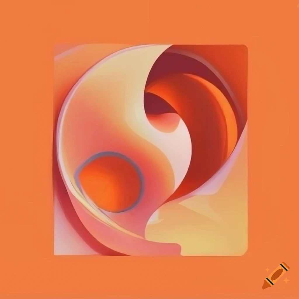 Wavy orange and white abstract album cover in lofi art style on Craiyon