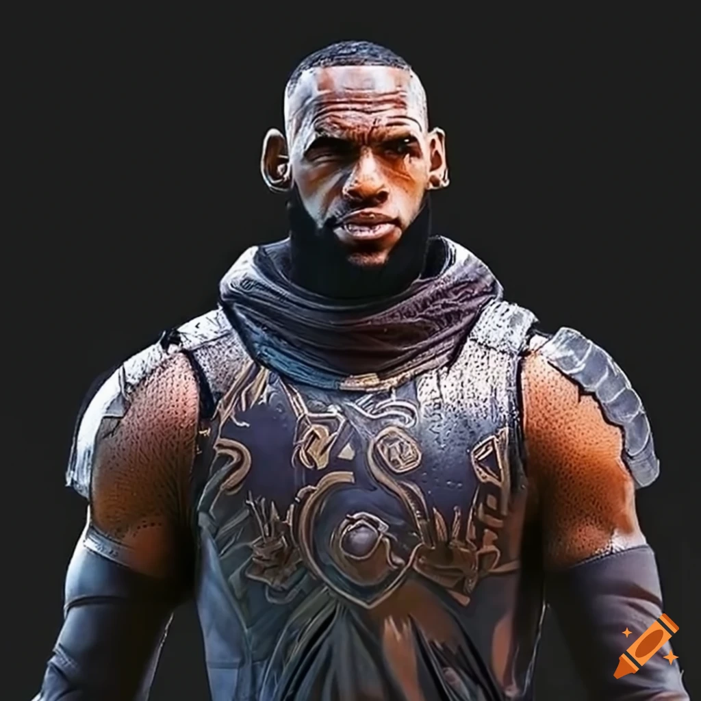 Lebron James in knight armor on Craiyon