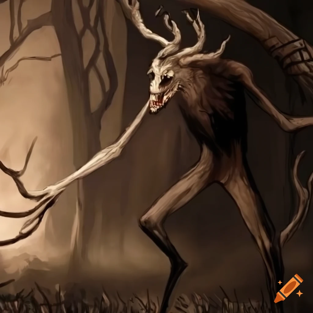 Wendigo creature on Craiyon