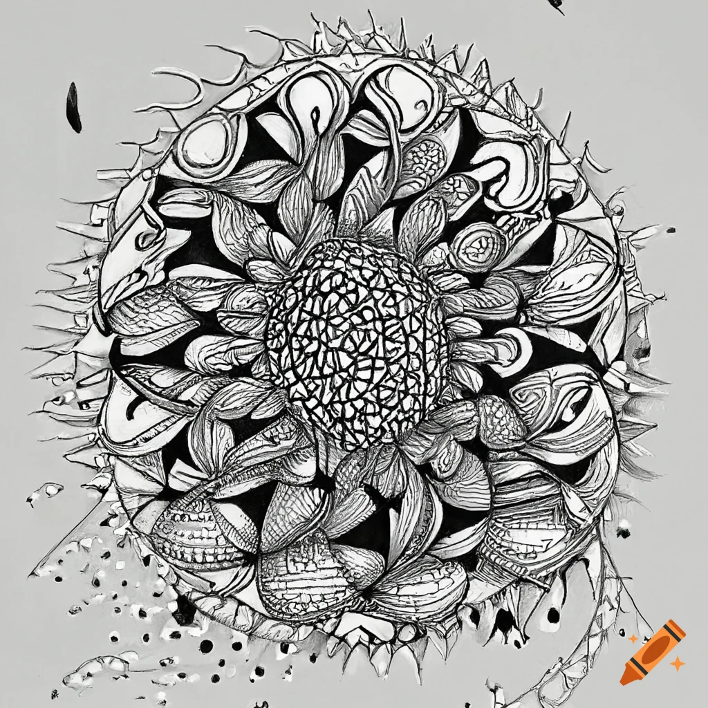 Zentangle artwork in black and white, representing self-exploration and ...