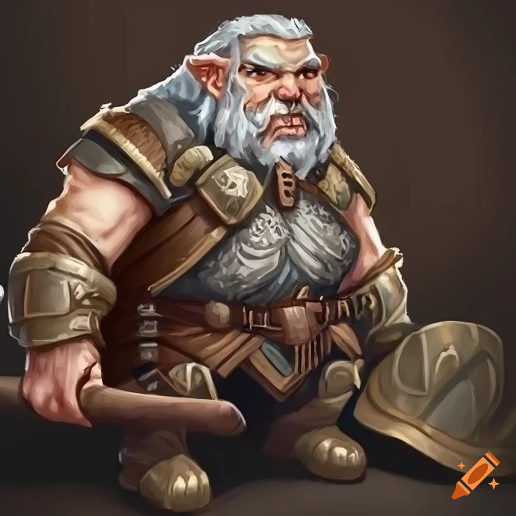 Dnd dwarf with grey hair on Craiyon