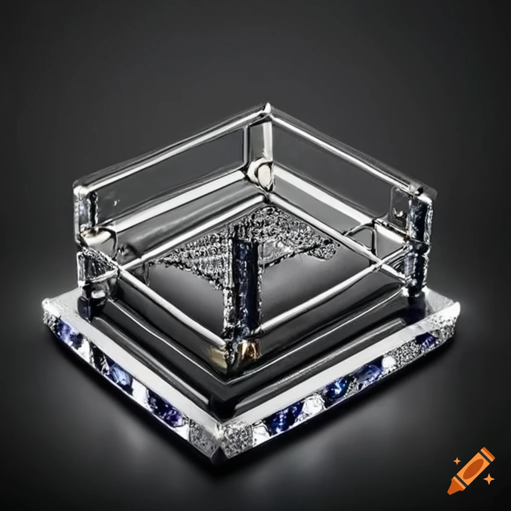Luxurious boxing ring made of diamonds and jewelry on Craiyon