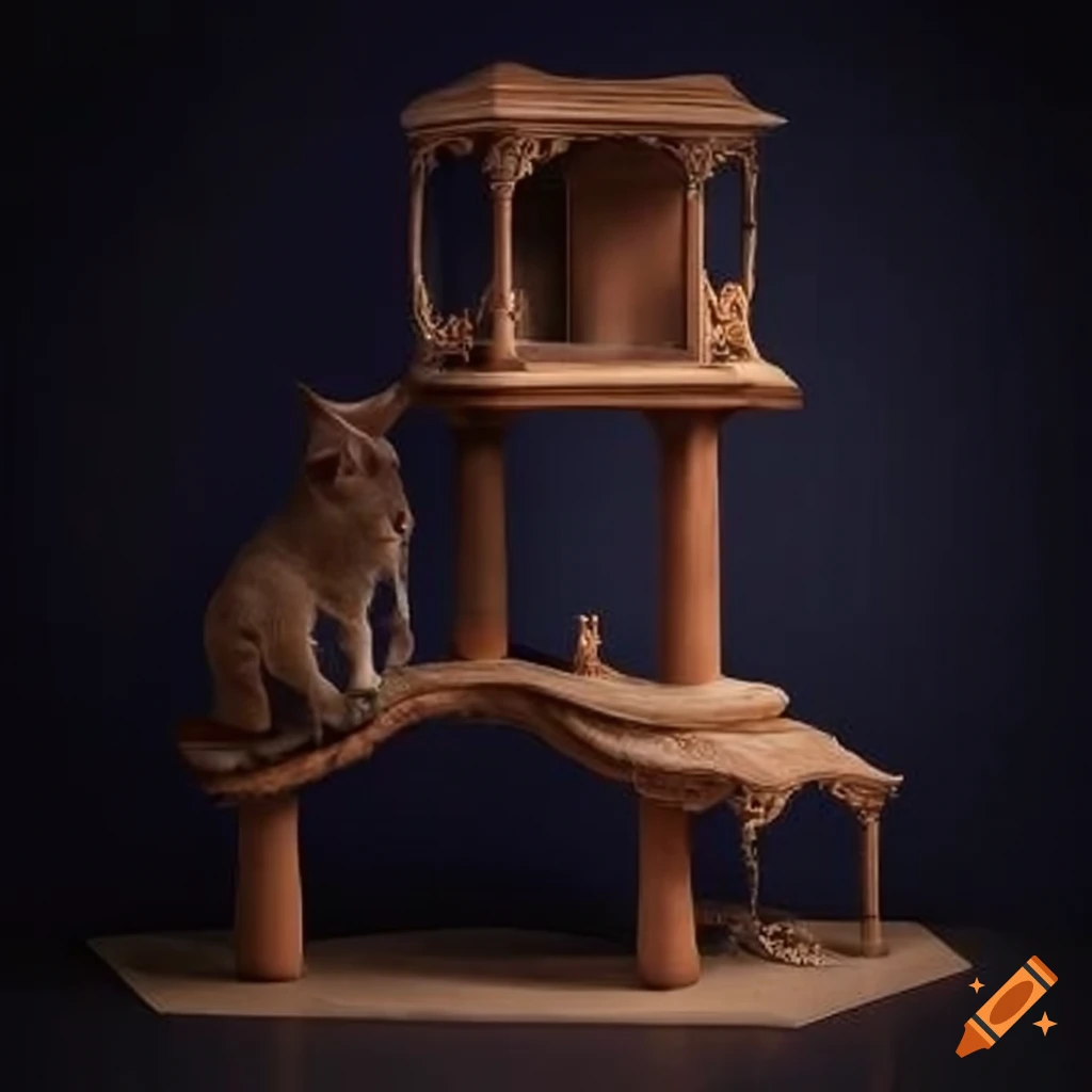 Ornate victorian cat tree with rich hues for a traditional interior on ...