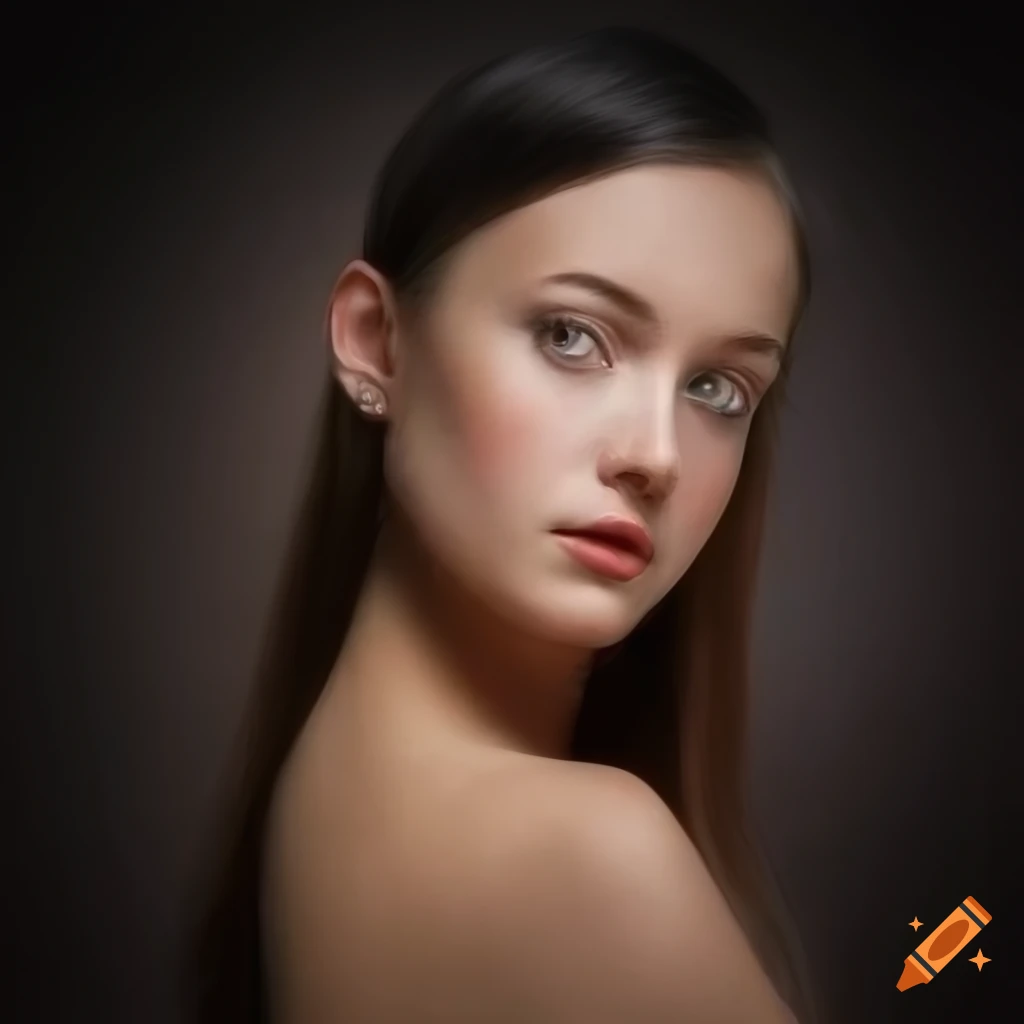 Beautiful brunette girl, realistic on Craiyon
