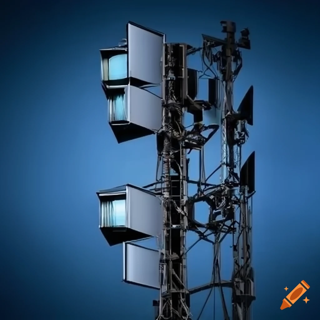 Futuristic eco-friendly cell tower design with advanced technology on ...
