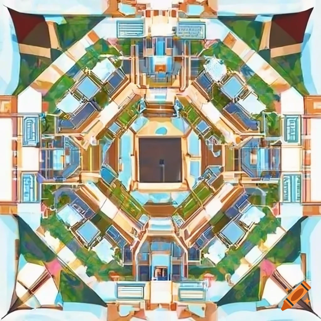 Utopian city design with octagon shape on Craiyon