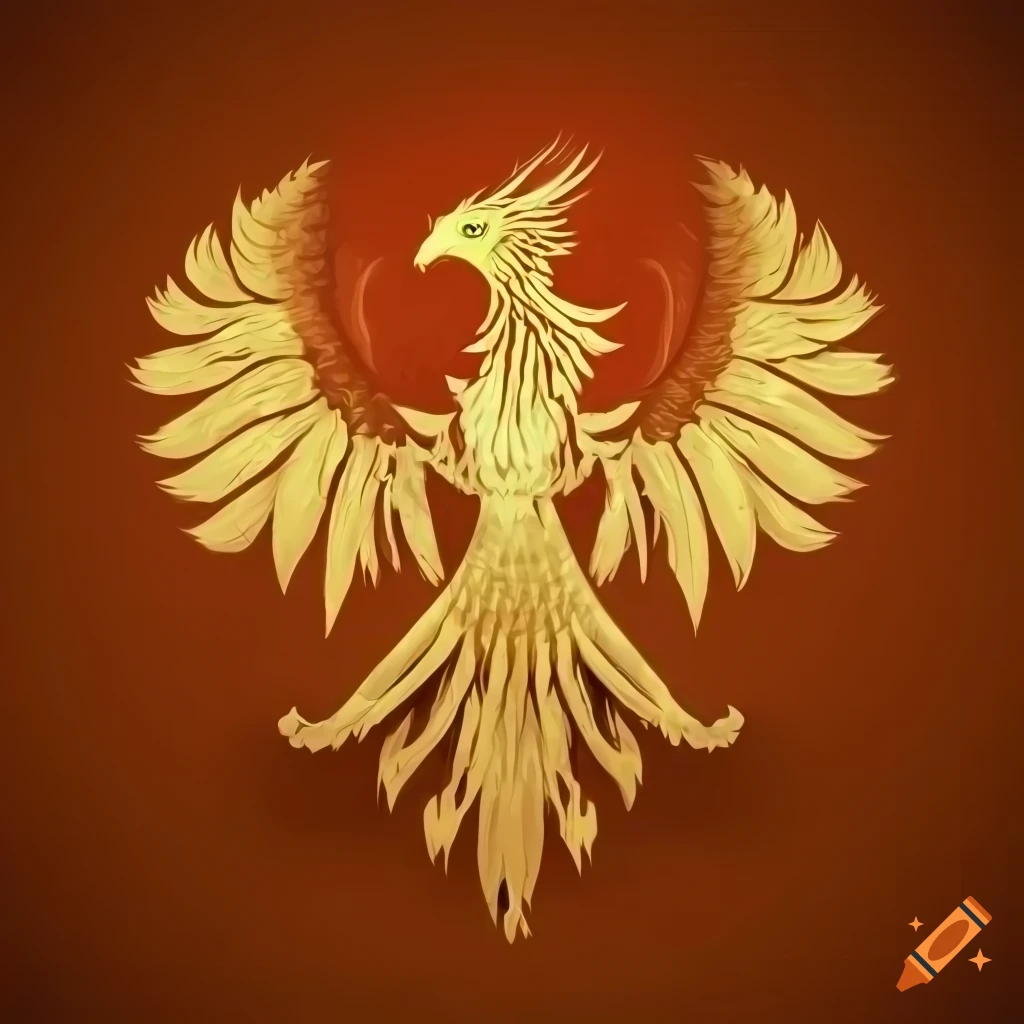 Golden Phoenix house banner inspired by Game of Thrones on orange ...