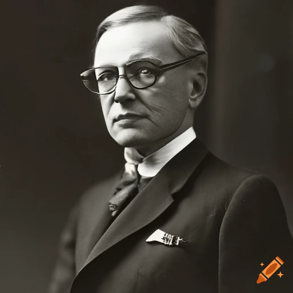 Portrait of Allen George, Governor General at age 20 in 1930 on Craiyon