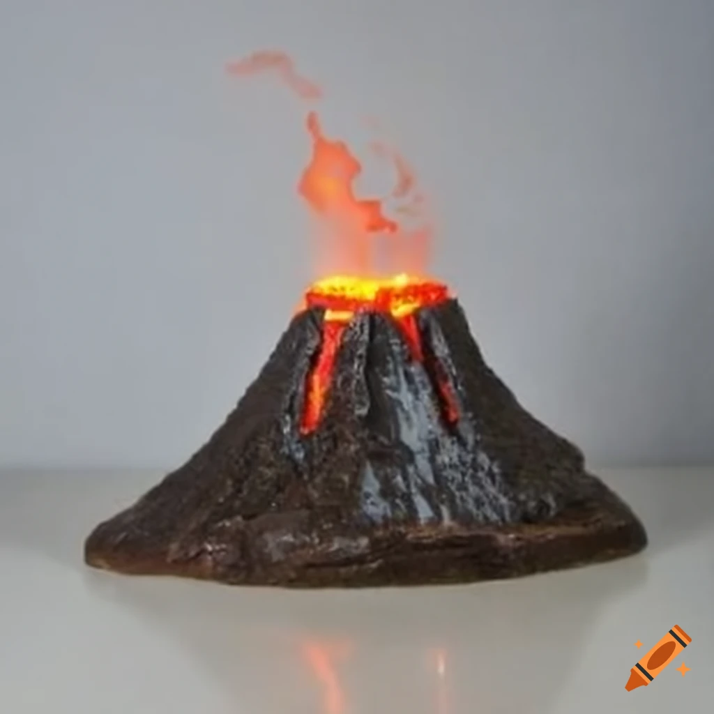 Miniature kawaii volcano on Craiyon