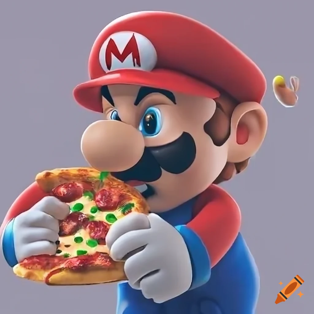 Mario Bros eating pizza on Craiyon