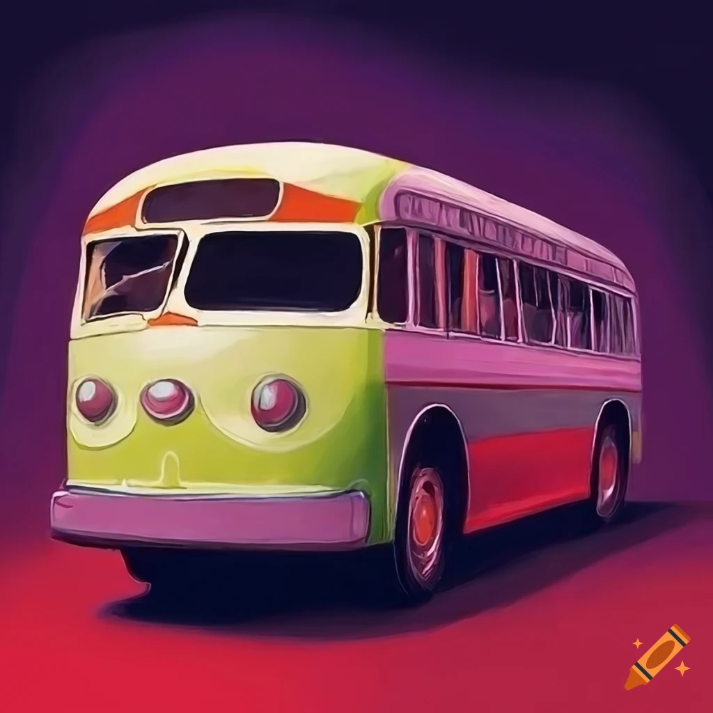 1963 GM New Look TDH transit bus in retro-style artwork with vintage ...