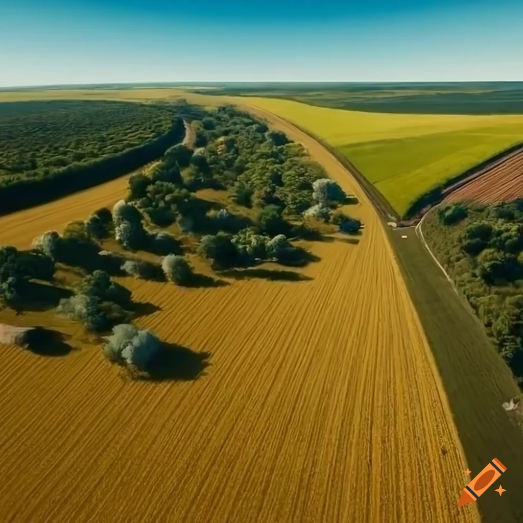 Aerial view of technologically advanced australian countryside with ...