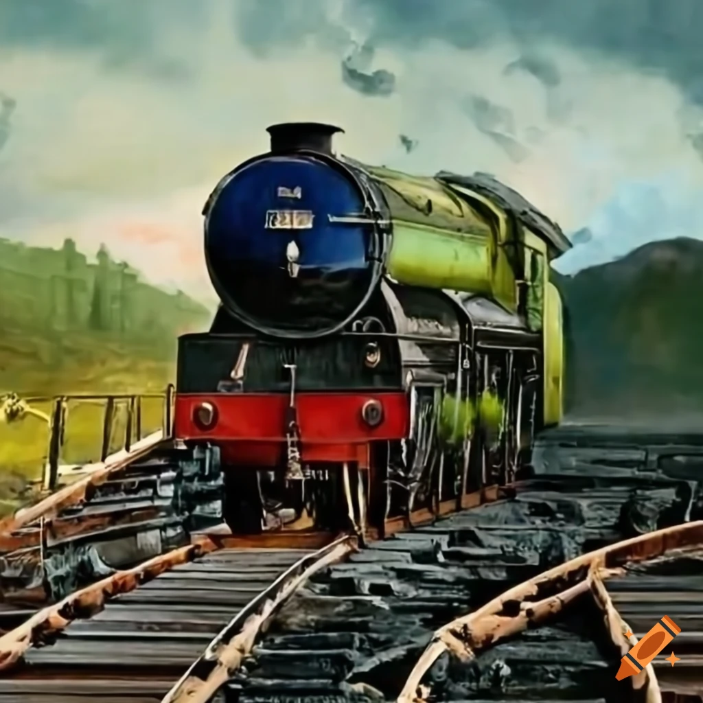 Illustration of the famous 'Flying Scotsman' passenger steam locomotive ...