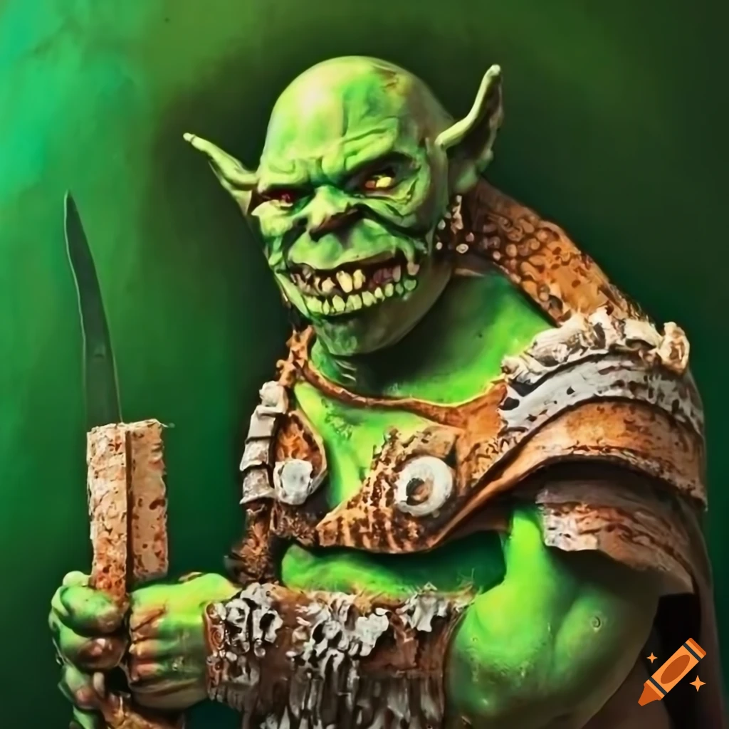 Orc with sea shell armor holding a protest sign with a number 2 in ...