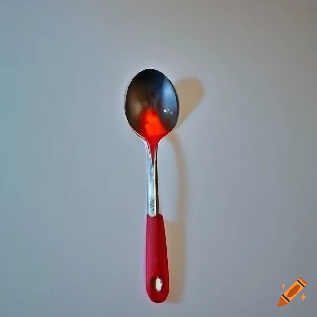 Anti-burn cooking spoon with red warning light in a pot on Craiyon