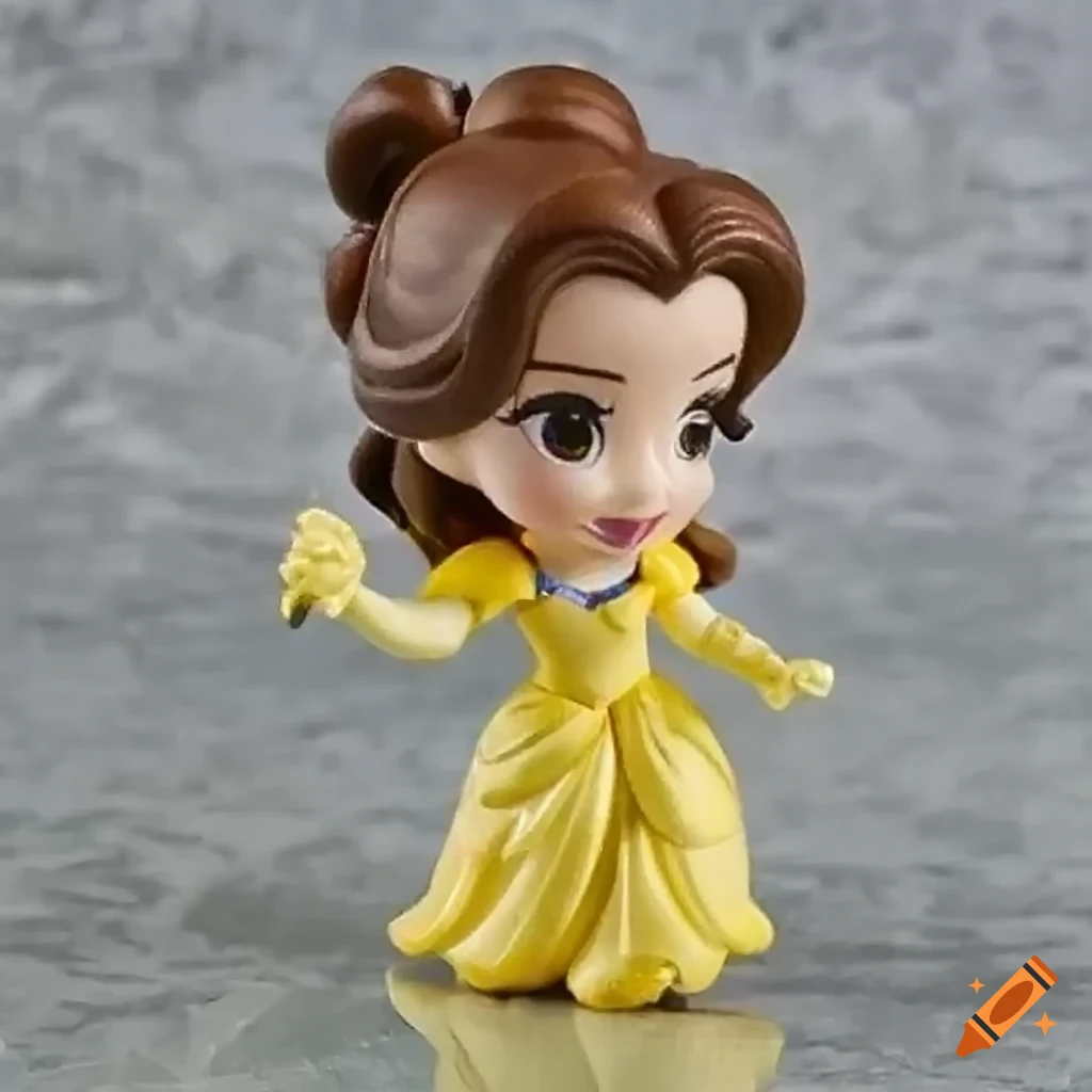Disney's Belle in yellow dress chibi action figure on Craiyon
