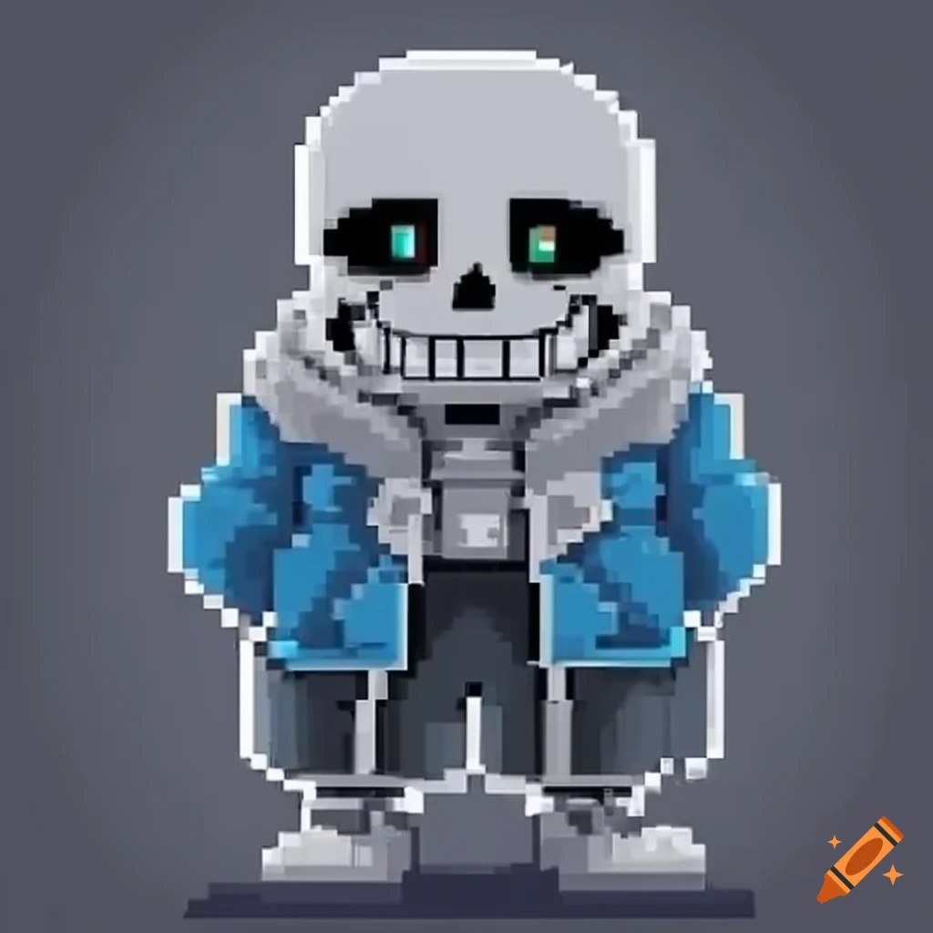 Sans from undertale creating a video game on Craiyon