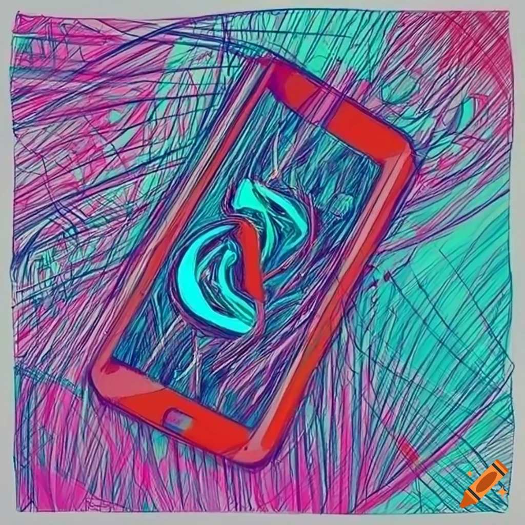 Muted notification abstract sketch on a phone on Craiyon