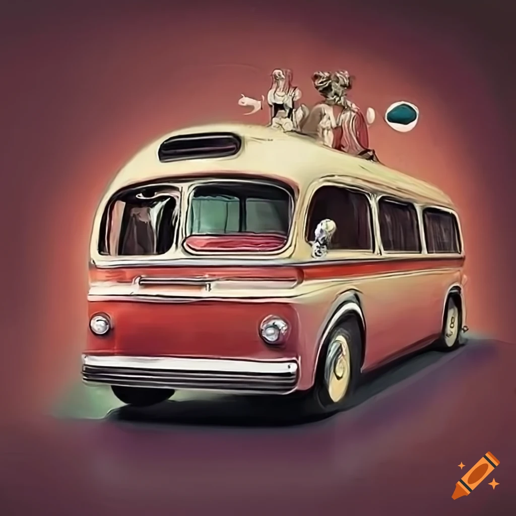 1963 GM New Look TDH transit bus in retro-style artwork with vintage ...