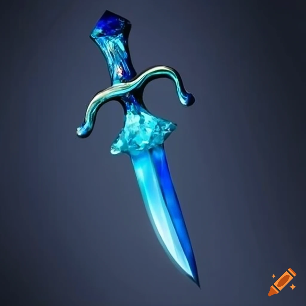 Blue crystal dagger on Craiyon