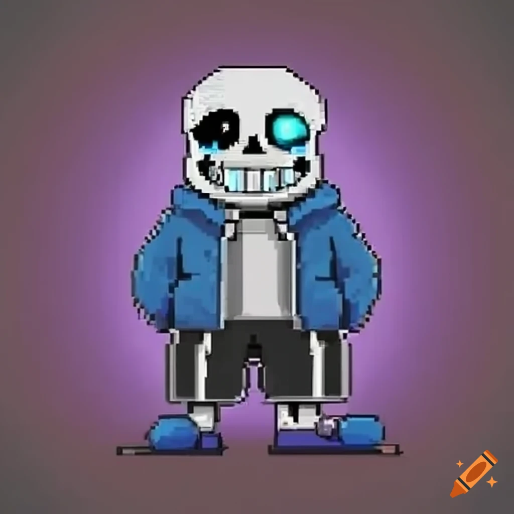 Sans from undertale creating a video game on Craiyon