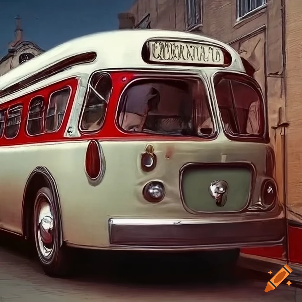 1963 gm new look tdh transit bus in high-contrast retro style art on ...