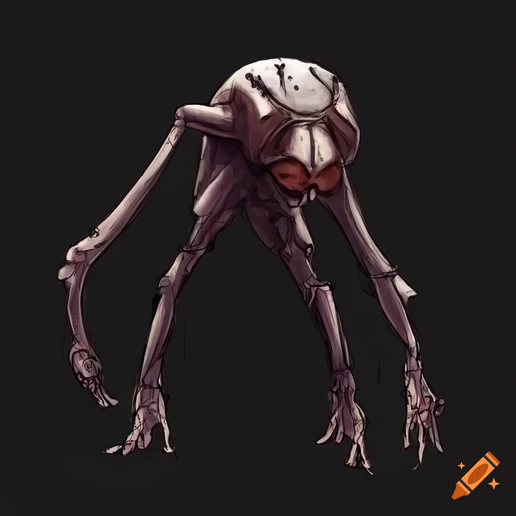 Humanoid beetle concept art in a simple sketch on Craiyon
