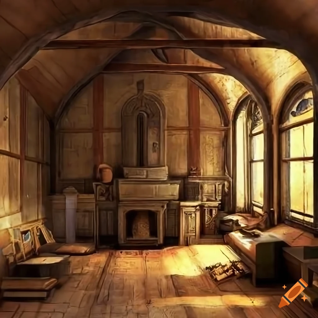 High-resolution medieval house interior on Craiyon