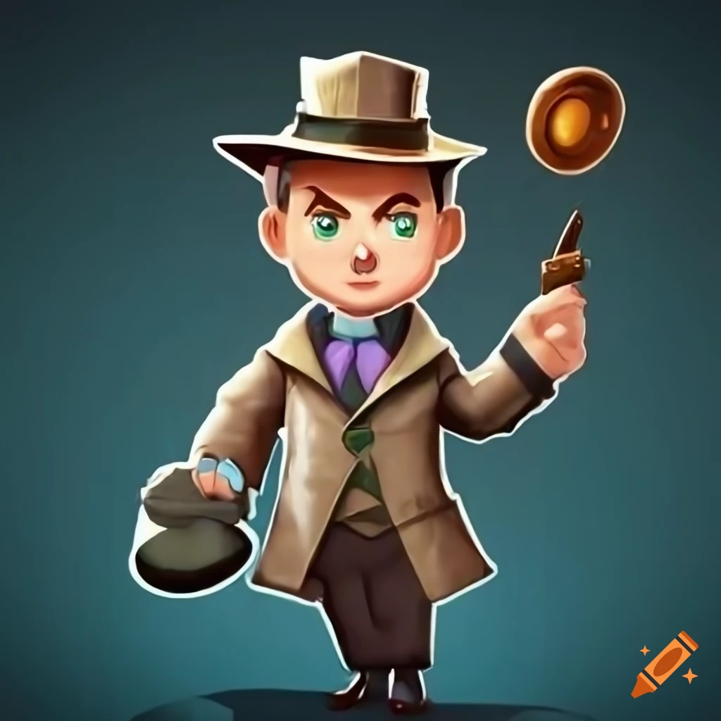 Detective character in a game on Craiyon