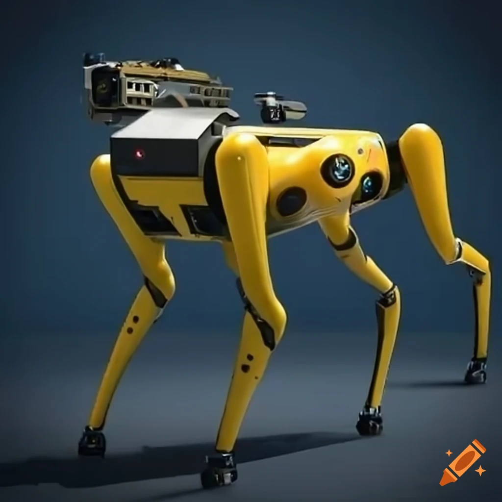 Robotic attack dog with automatic magazine loading system and drone ...