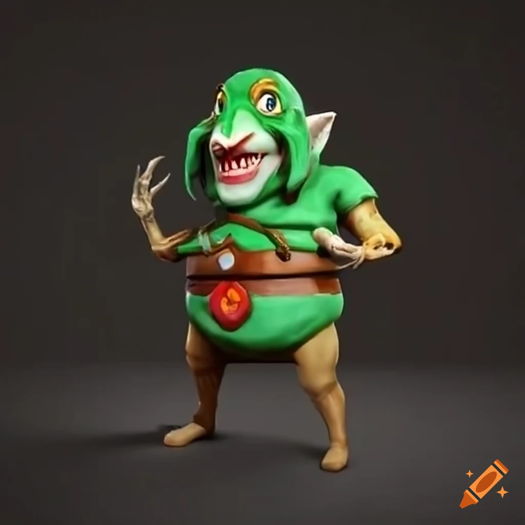 Tingle from legend of zelda being attacked by a deer on Craiyon