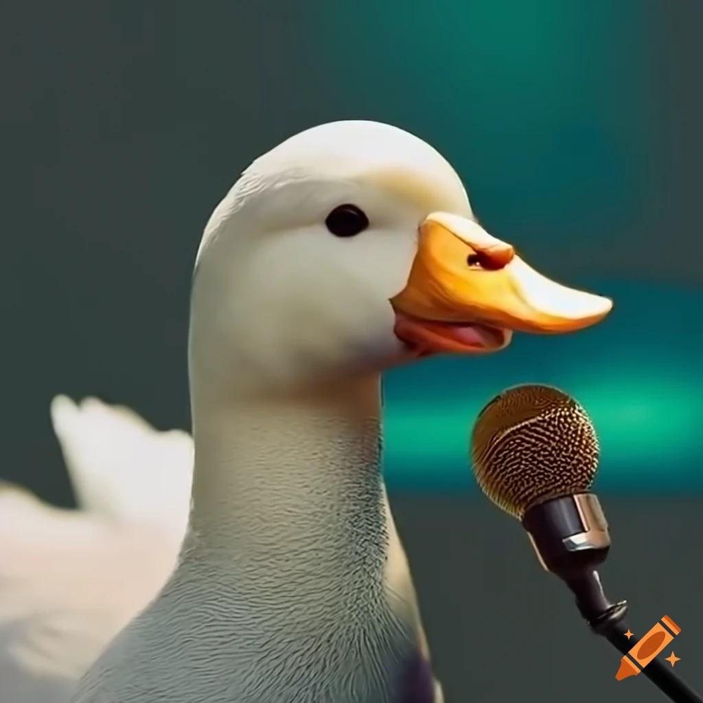 Ducks singing karaoke on Craiyon