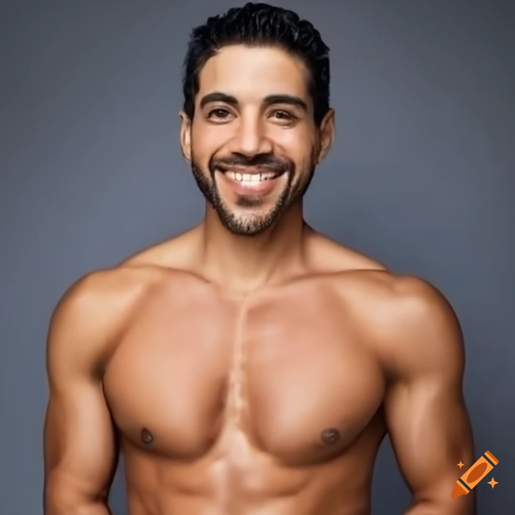 Attractive Hispanic man with alluring eyes and a seductive smile on Craiyon