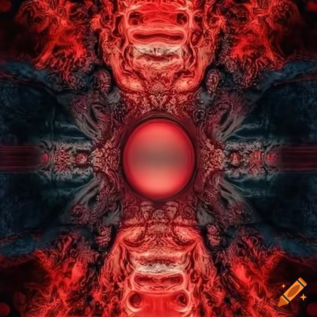 Swirling red mirror on Craiyon