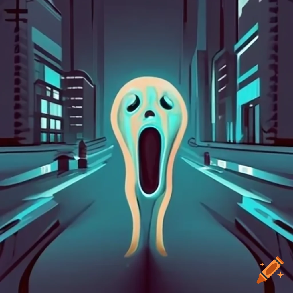 Emotionally charged abstract interpretation of 'The Scream' with a ...